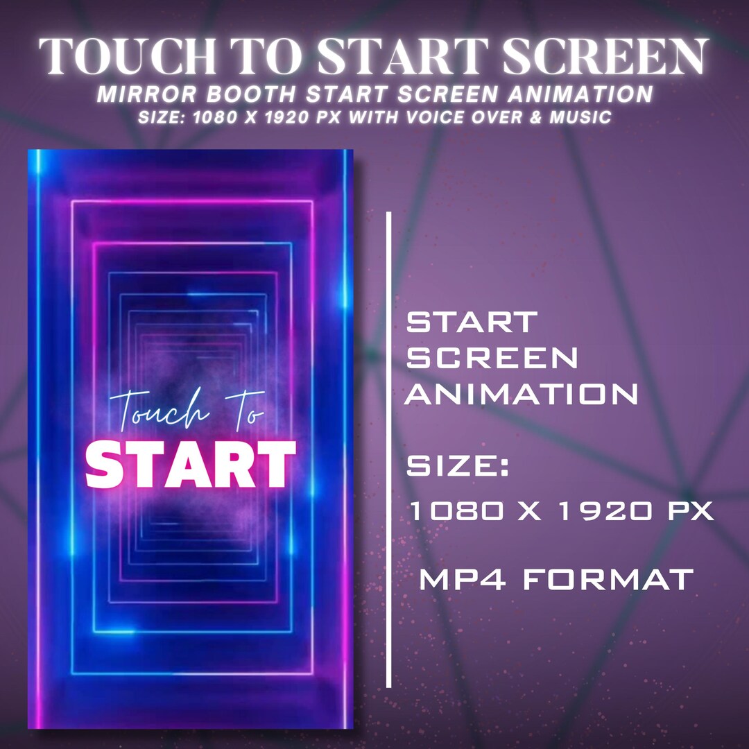 Touch to Start Screen Magic Mirror Animation, Mirror Booth Touch to ...
