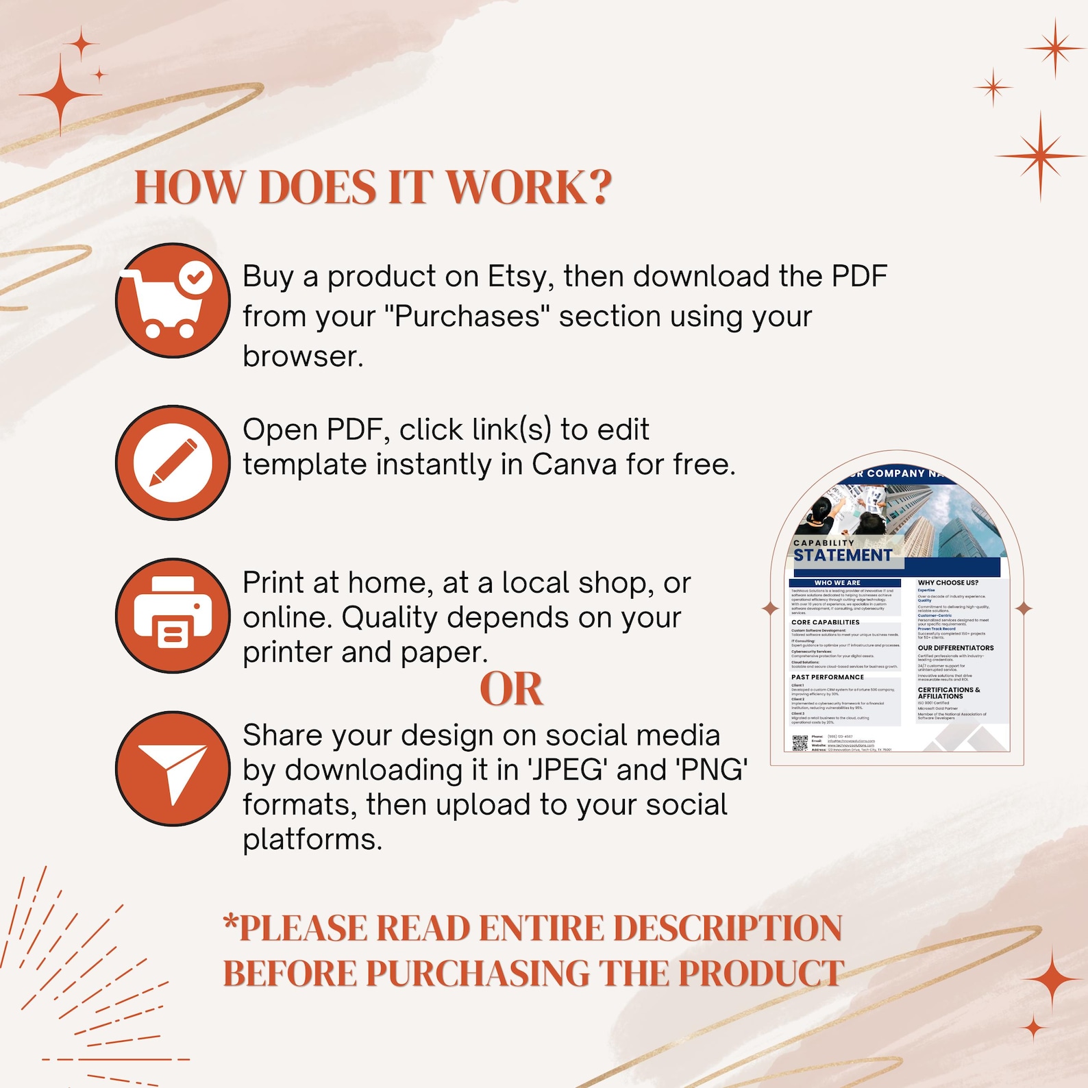Business Capability Statement, Corporate Flyer, Editable Capability ...