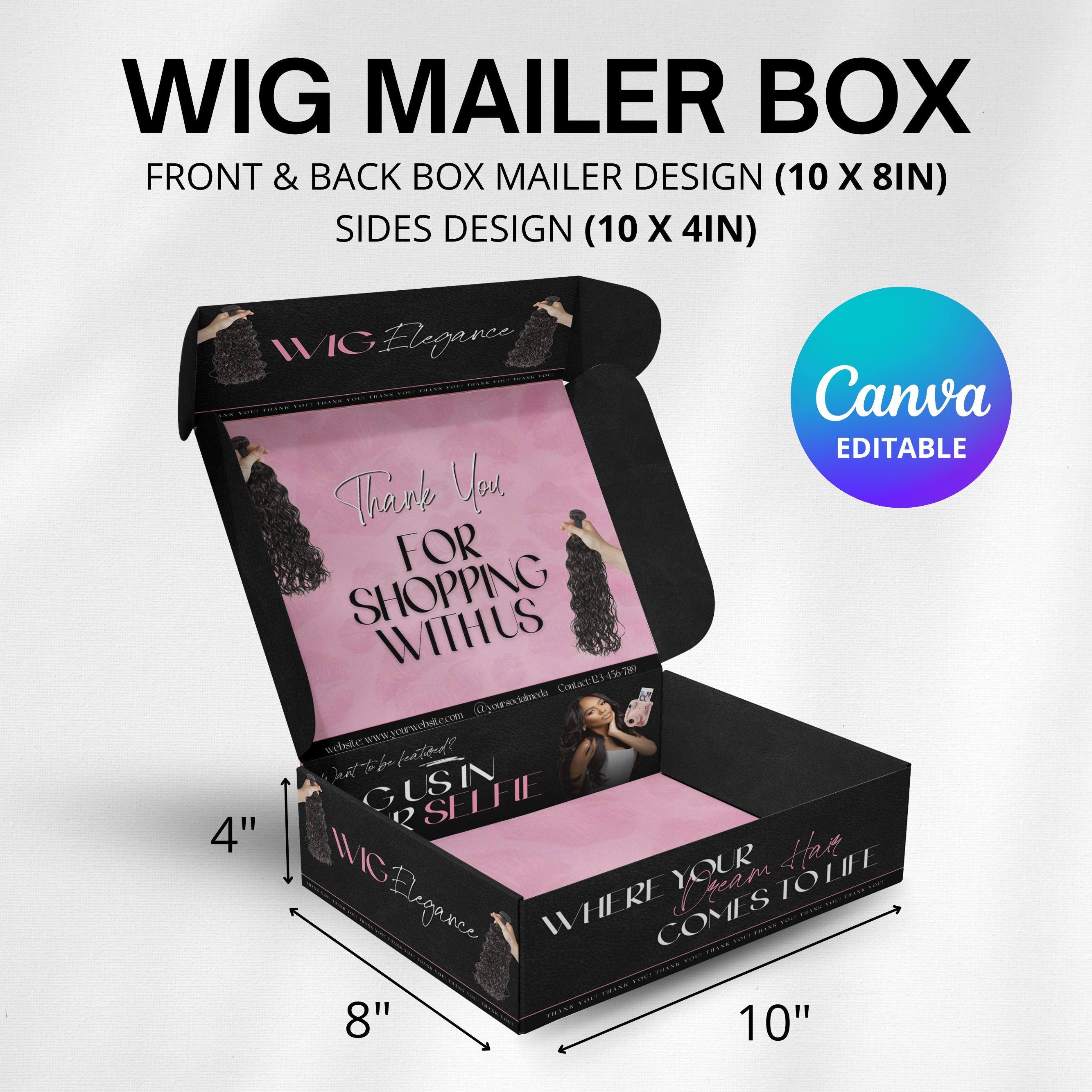 Wig Mailer Box Design, Premade Custom Box Design, Lace Front Box ...