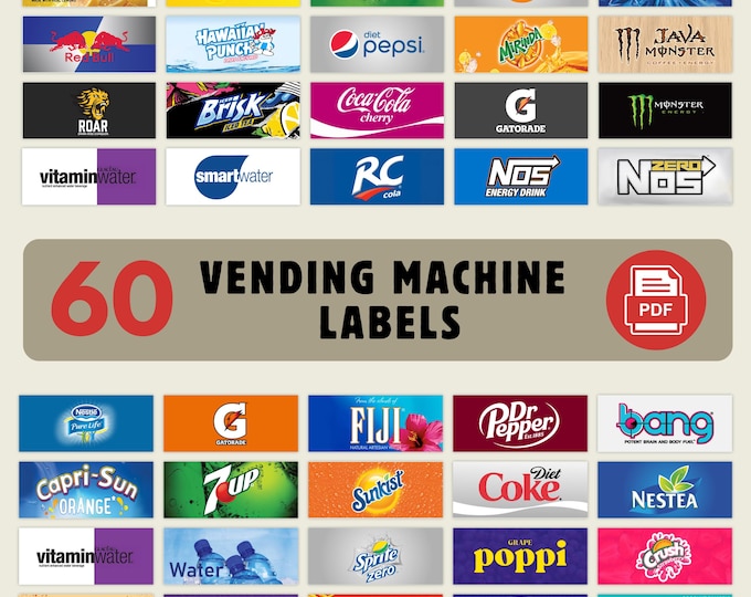 40 HVV Vending Machine Label, High Quality Labels, Soda Pop Label, Soft ...