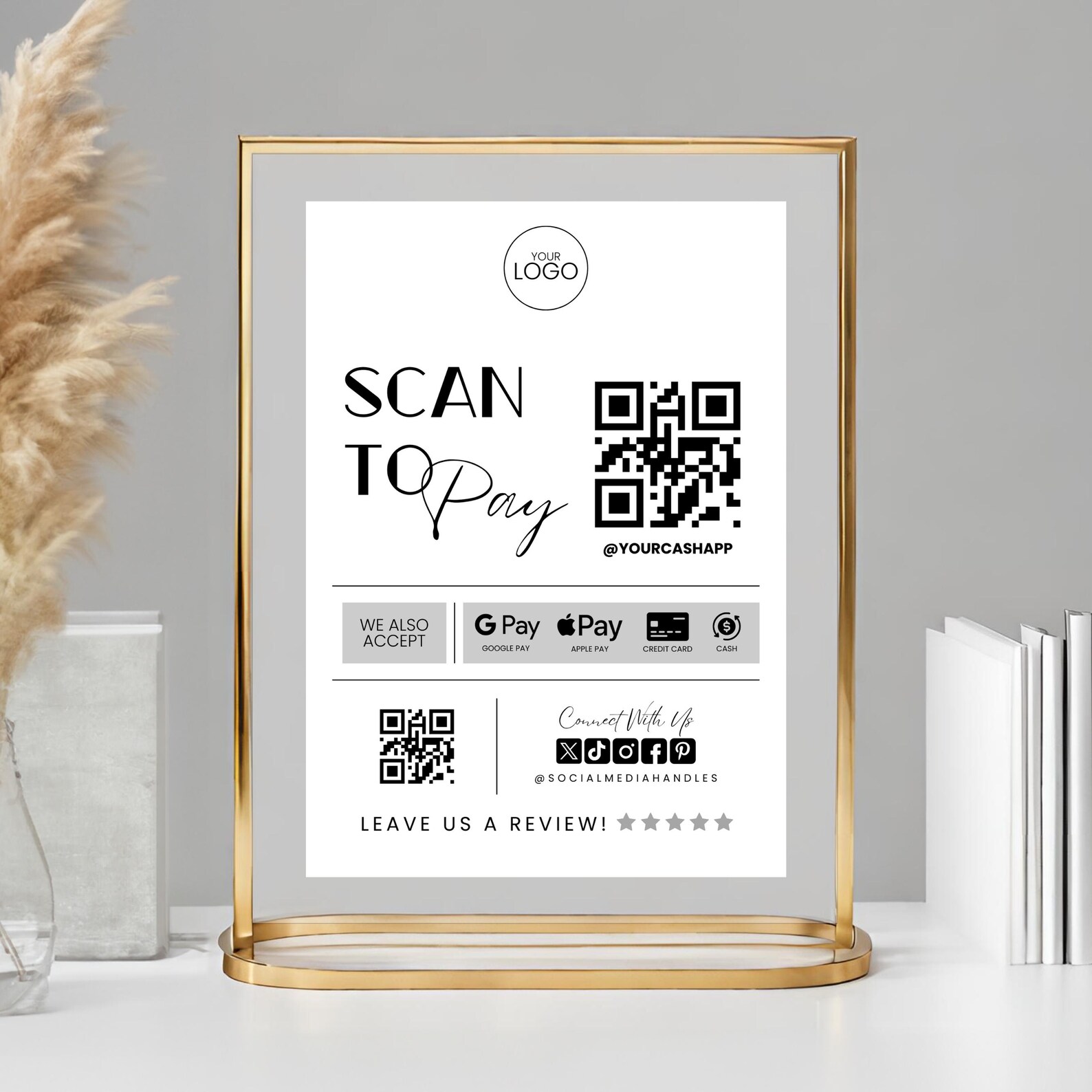 Qr Code Sign Business, Scan to Pay, Follow Us Qr Code Sign, Price List ...