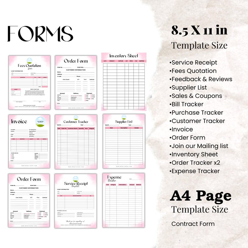 Bakery Business Forms Bundle, 90+ Bakery Business Templates, Bakery ...