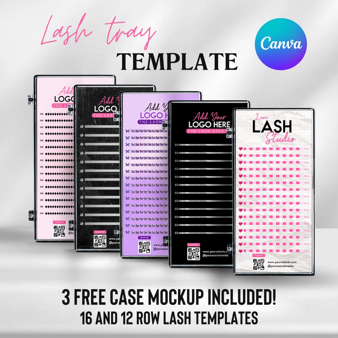 Lash Tray Template, Eyelash Tray Template, Eyelash Mockup, Lash Tray ...