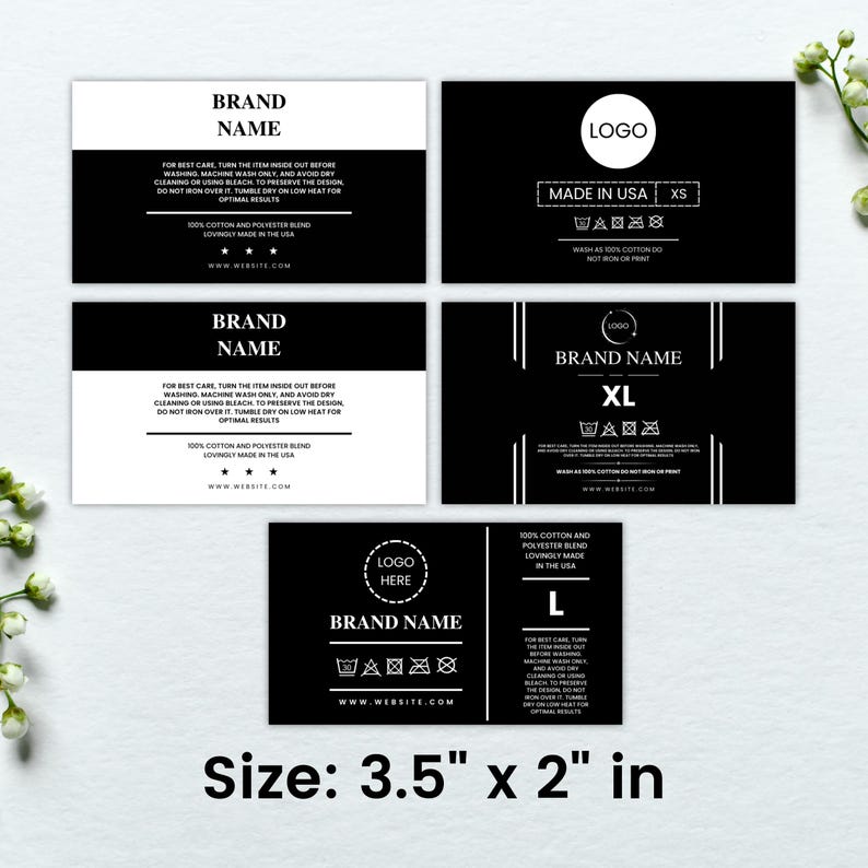 Editable Clothing Neck Tag Template: Custom Garment Labels (canva) - Etsy