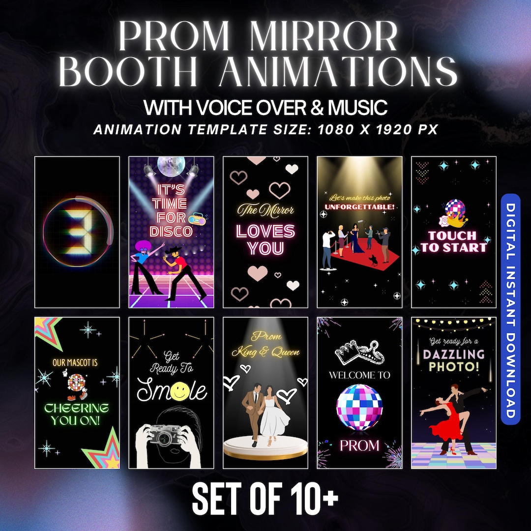 Mirror Booth Animations, Prom Magic Mirror Animation, Touch to Start ...