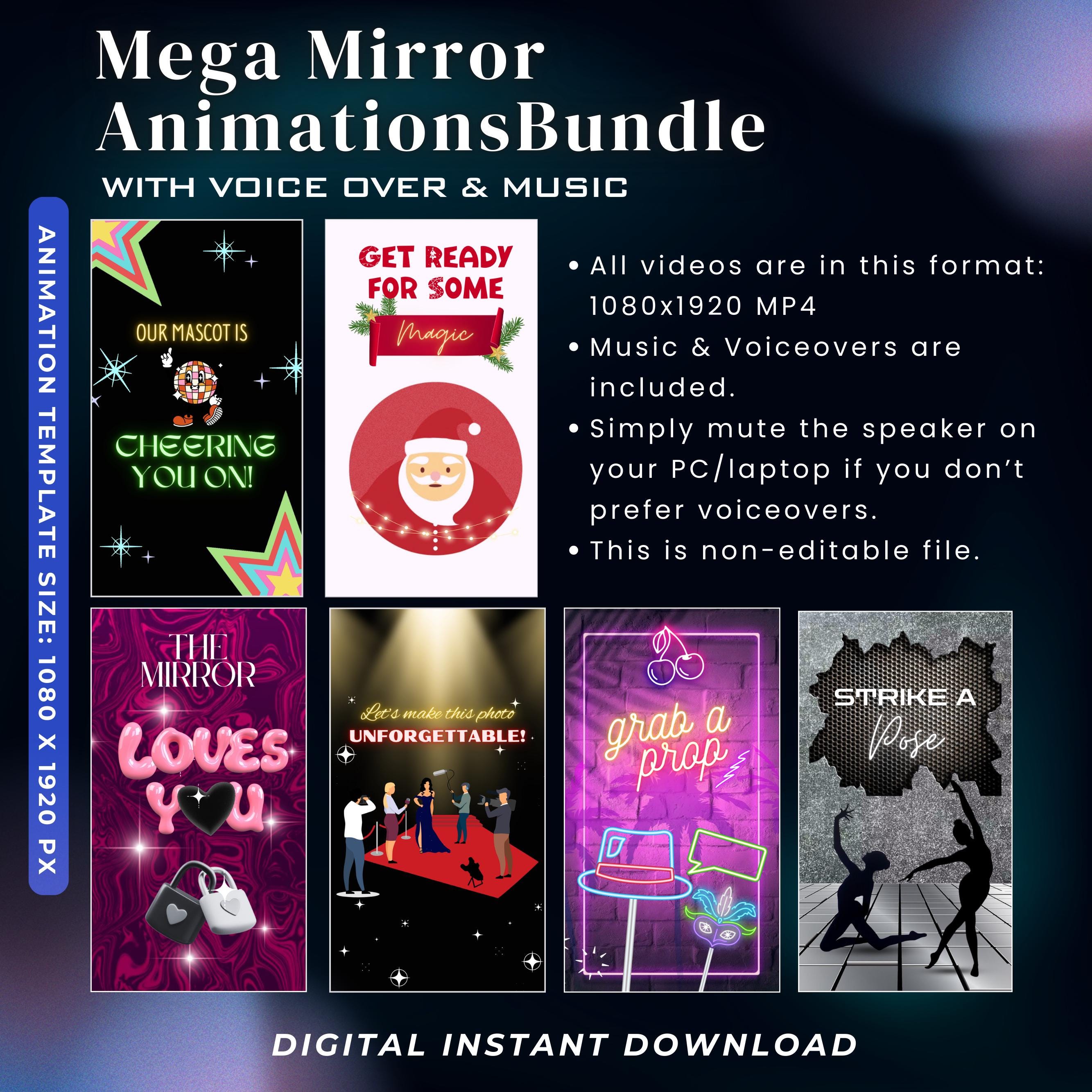 Mirror Booth Animations Mega Bundle, Photo Booth Animations, Neon ...
