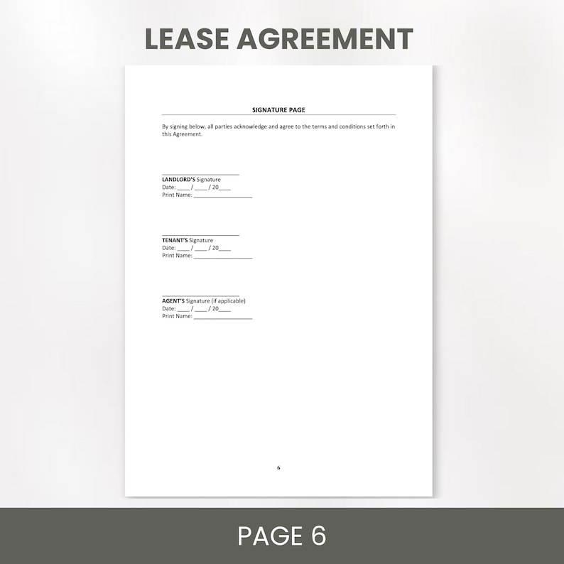 Rental Agreement Template, Editable Lease Contract, Landlord Forms ...