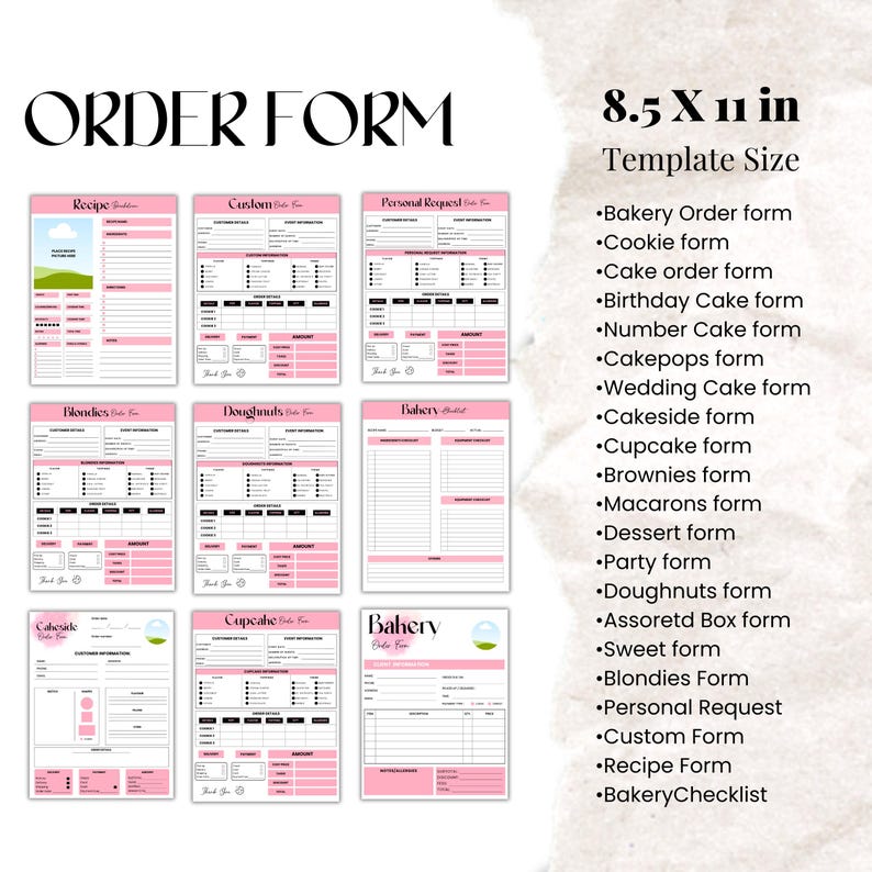 Bakery Business Forms Bundle, 90+ Bakery Business Templates, Bakery ...