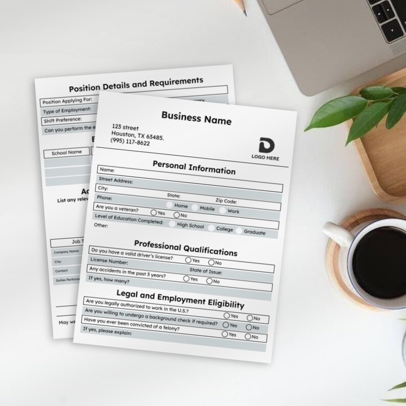 Job Application Template, HR Templates, New Employee Form, Employee ...