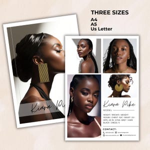 Modeling Comp Card Template: Fashion Portfolio Resume (canva Editable ...