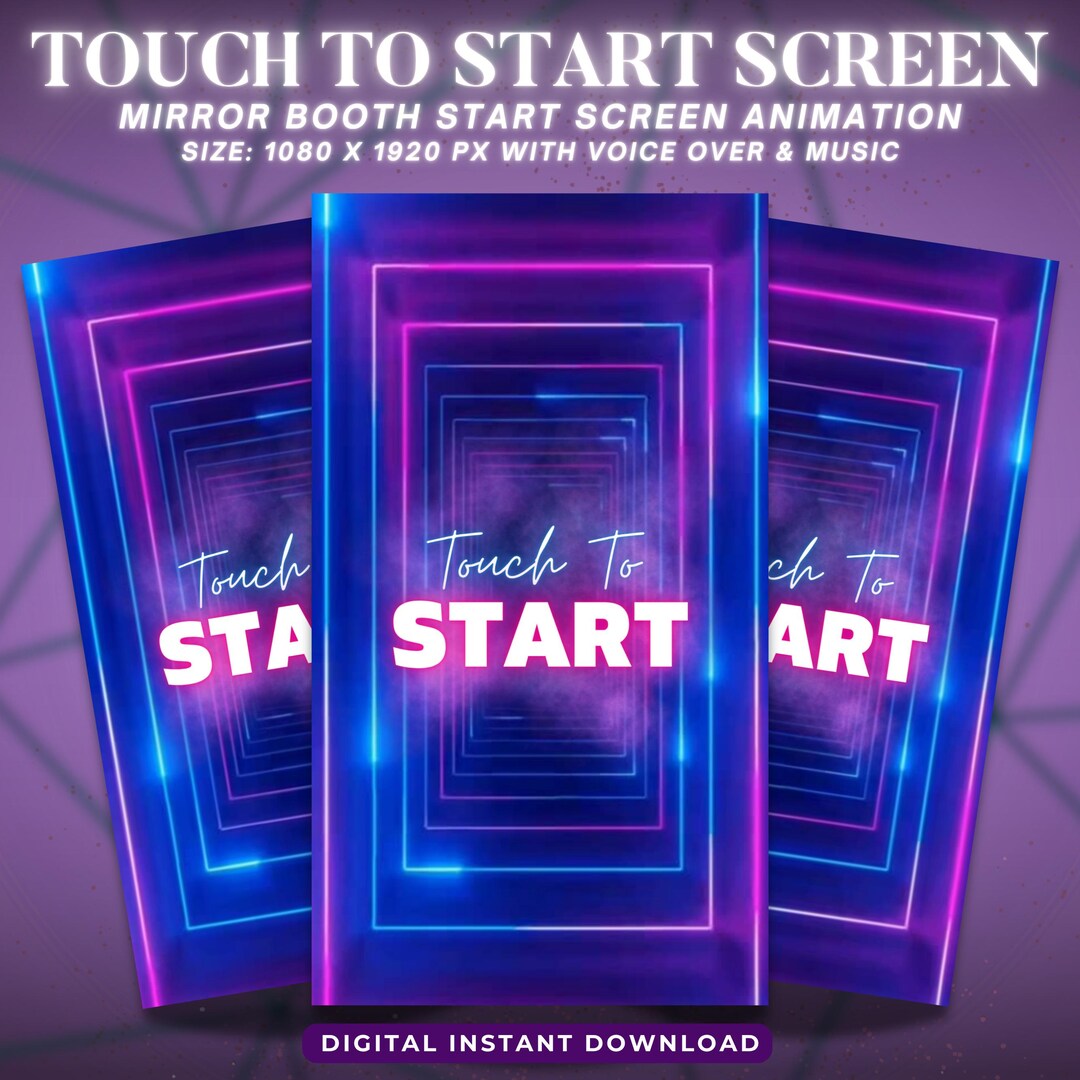 Touch to Start Screen Magic Mirror Animation, Mirror Booth Touch to ...