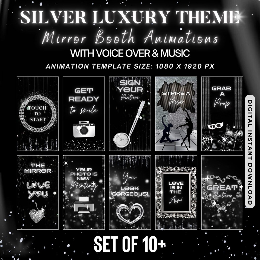 Mirror Booth Animations, Black & Silver Animations,touch to Start ...