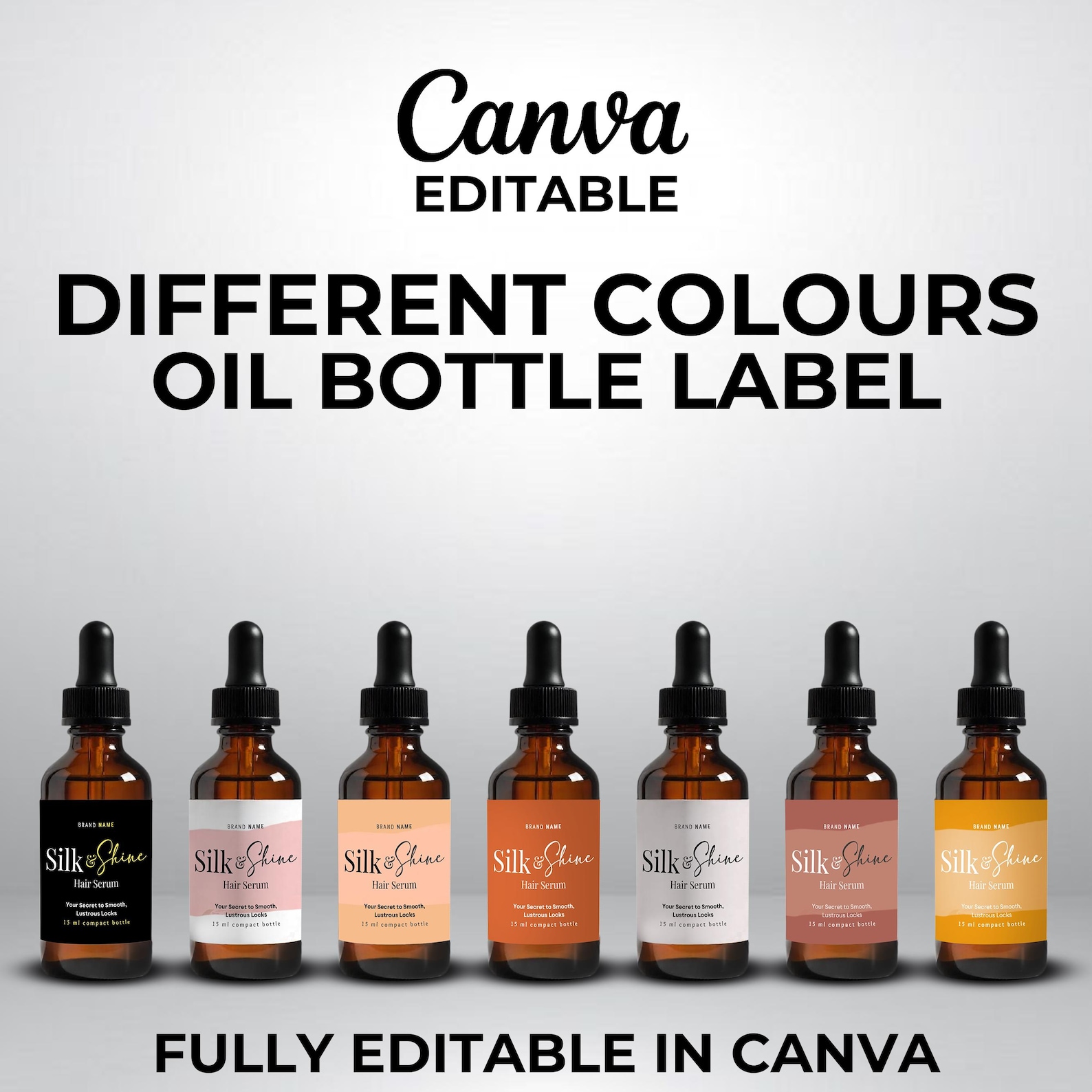 Editable Product Label, Custom Oil Bottle Label, Essential Oil Bottle ...