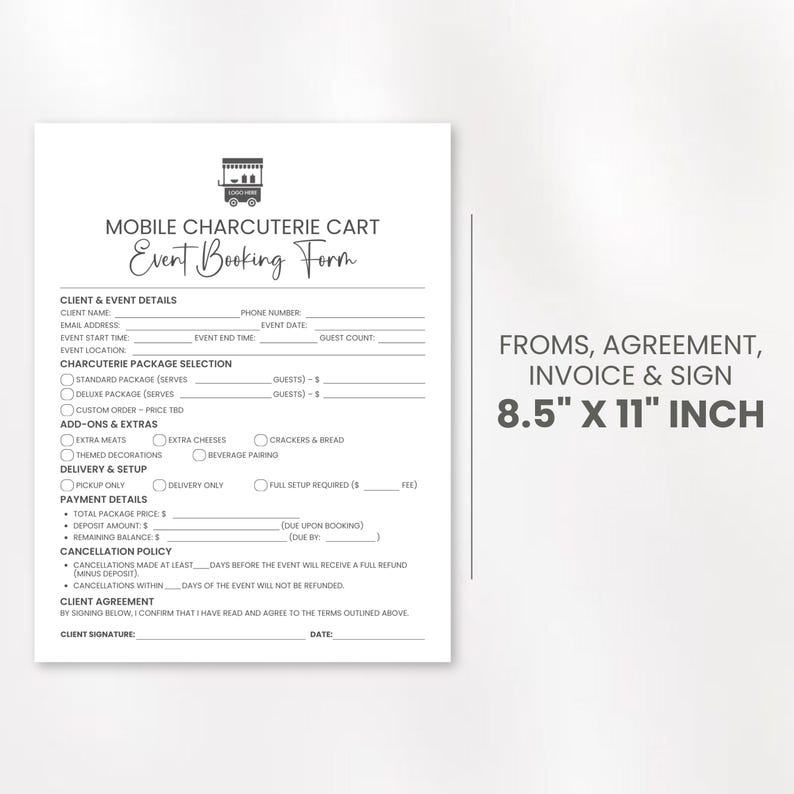Editable Charcuterie Cart Business Bundle, Mobile Charcuterie Cart ...