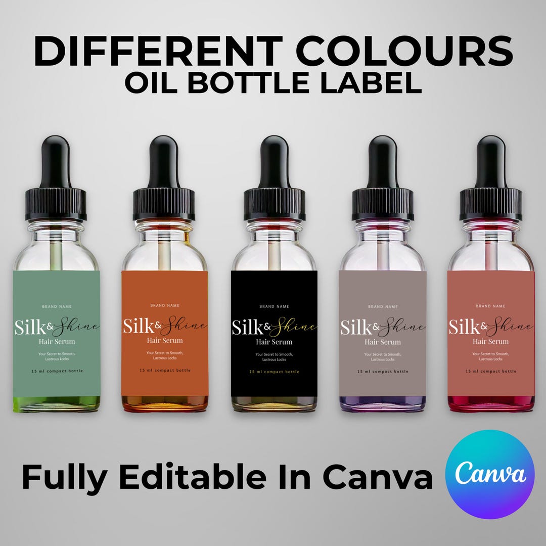 Essential Oil Bottle Label Template, Product Label, Custom Label ...