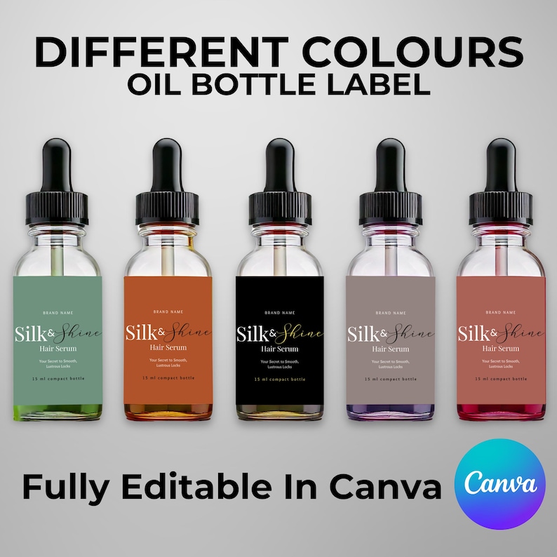 Essential Oil Bottle Label Template, Product Label, Custom Label ...