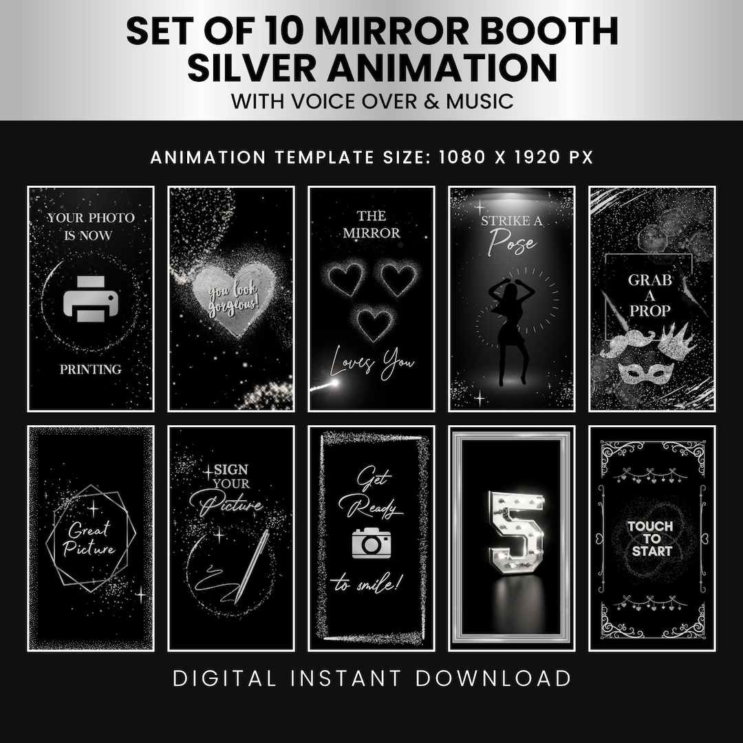 Mirror Booth Animations, Black & Silver Animations,touch to Start ...