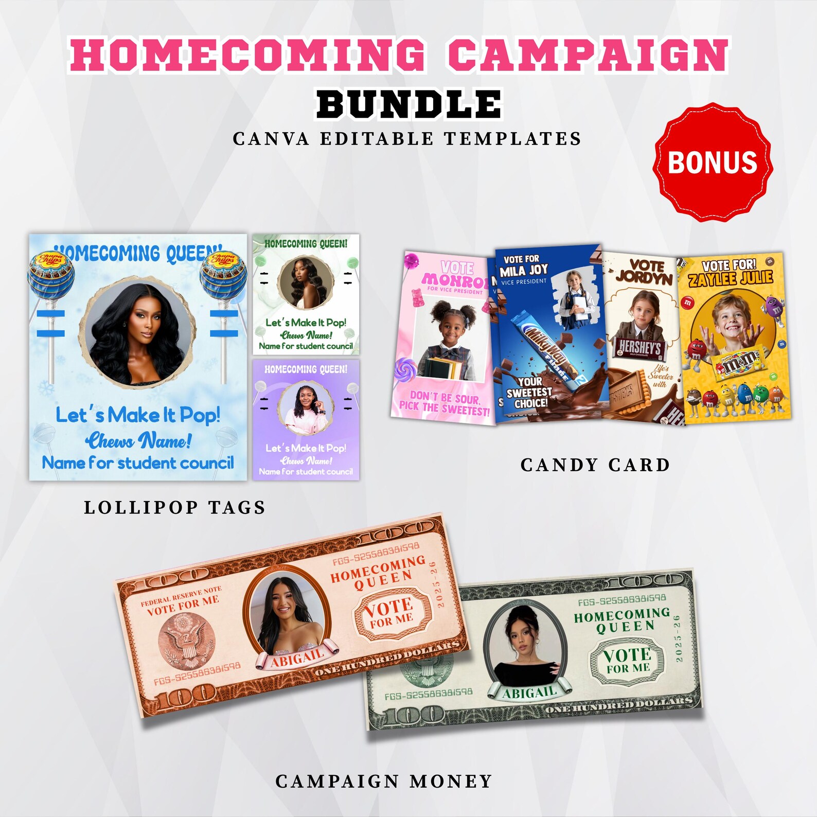 Homecoming Campaign Treat Bundle, Homecoming Chip Bag, Candy Cards ...