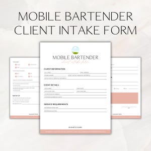 Mobile Bar Business Bundle Canva | Bartender Contract Invoice Menu Kit ...