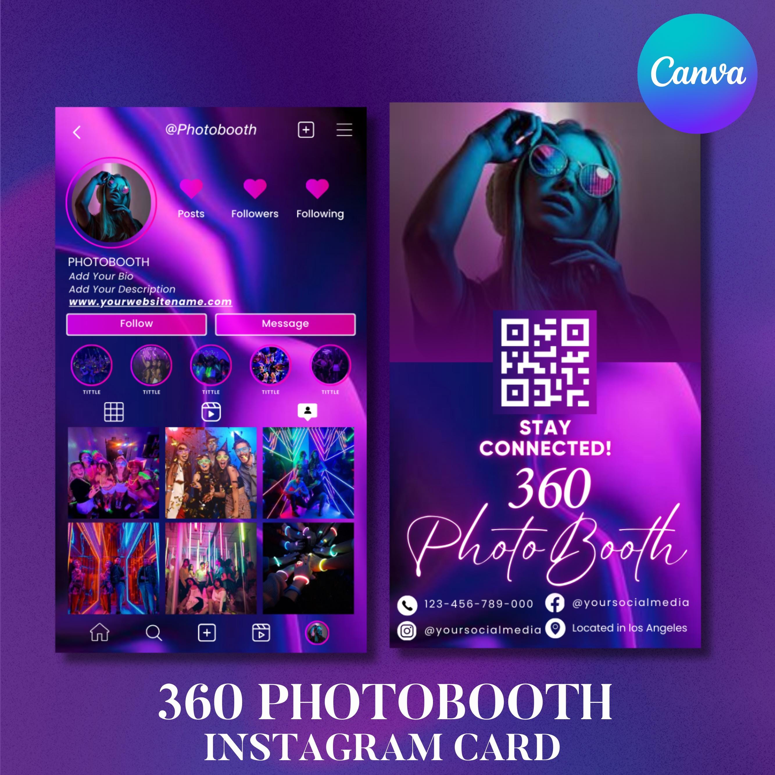 360 Photo Booth IG Business Card, Instagram Business Card, 360 Photo ...