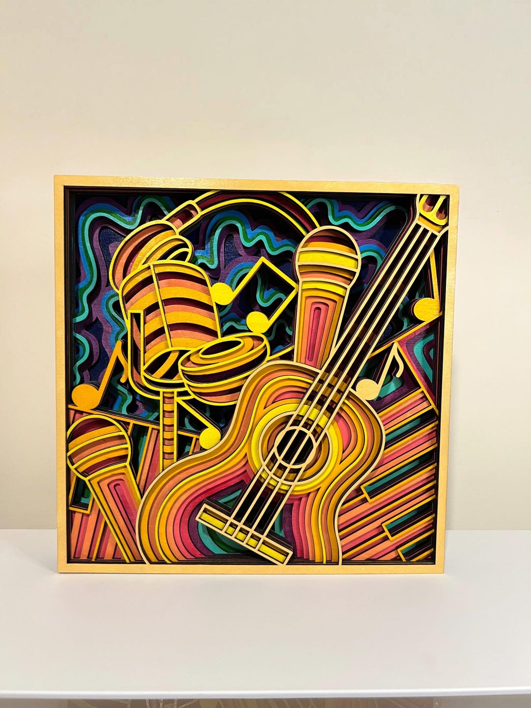 Multilayer Musical Instrument Wall Decor, Layered Wood Art - Etsy