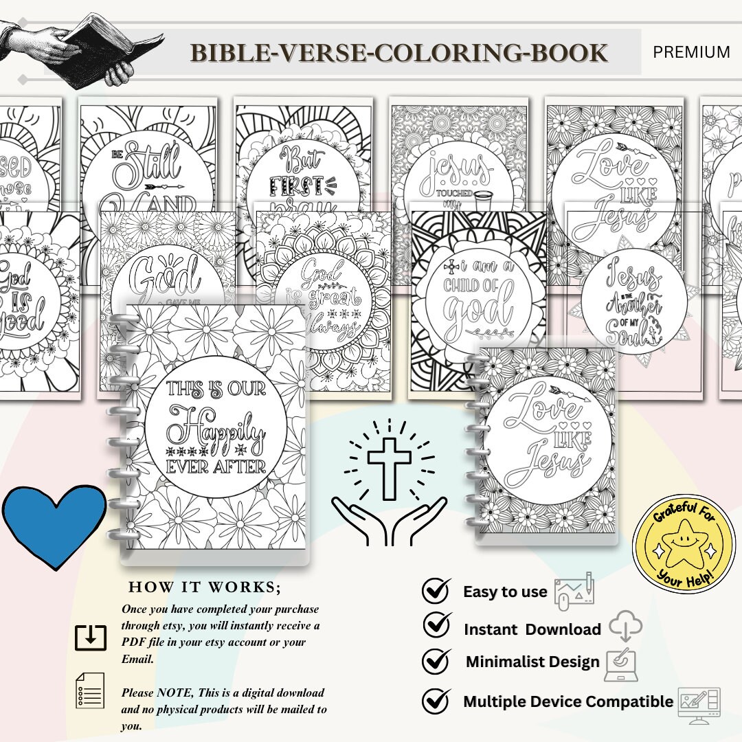 Bible Verse Coloring Book, Adult Coloring Book, Inspirational Coloring ...