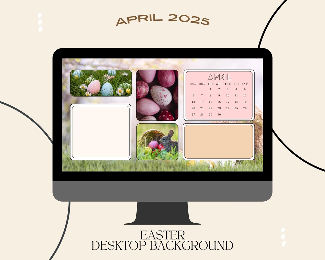 April 2025 Desktop Wallpaper Easter Theme April 2025 Calendar Theme ...
