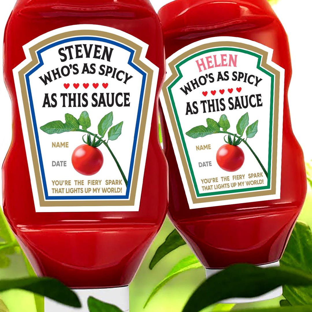 Tomato Ketchup Label Custom Name Gift Label Sticker Sticker ...