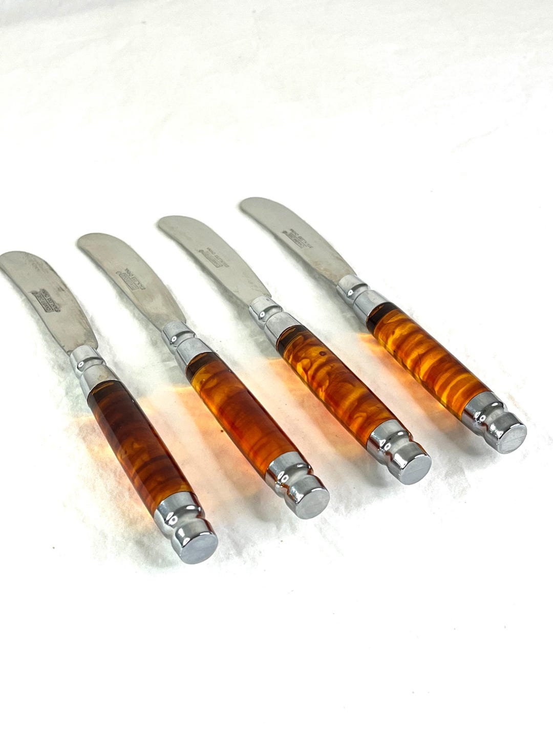 Vintage Cambridge Amber Butter Knives – Set of Four - Etsy