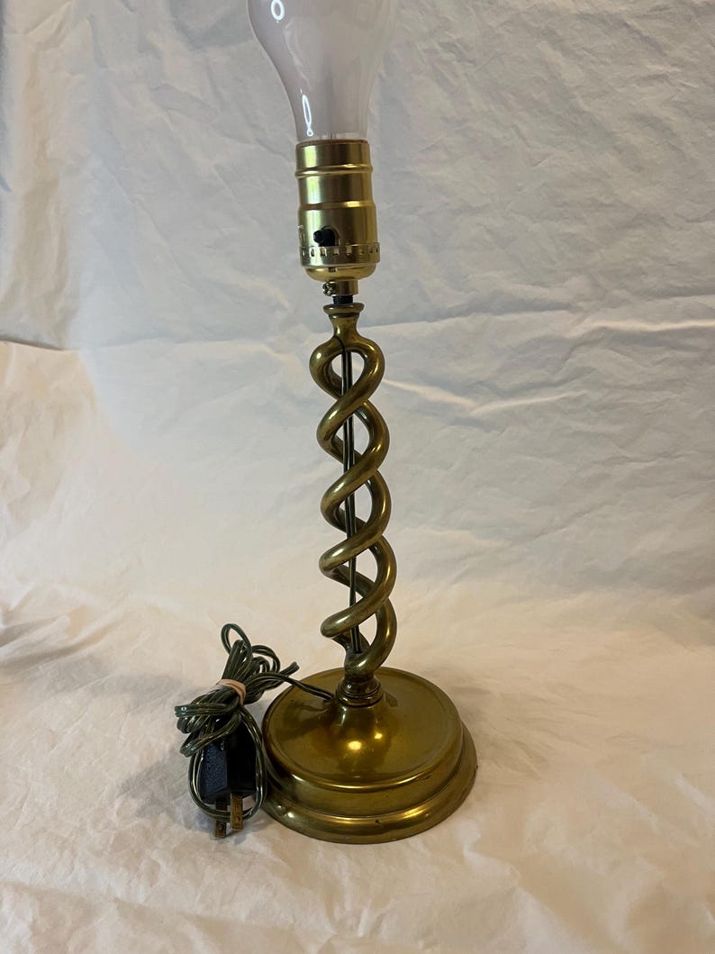 Vintage Double Helix Lamp Base Mid-century and Industrial Lighting ...