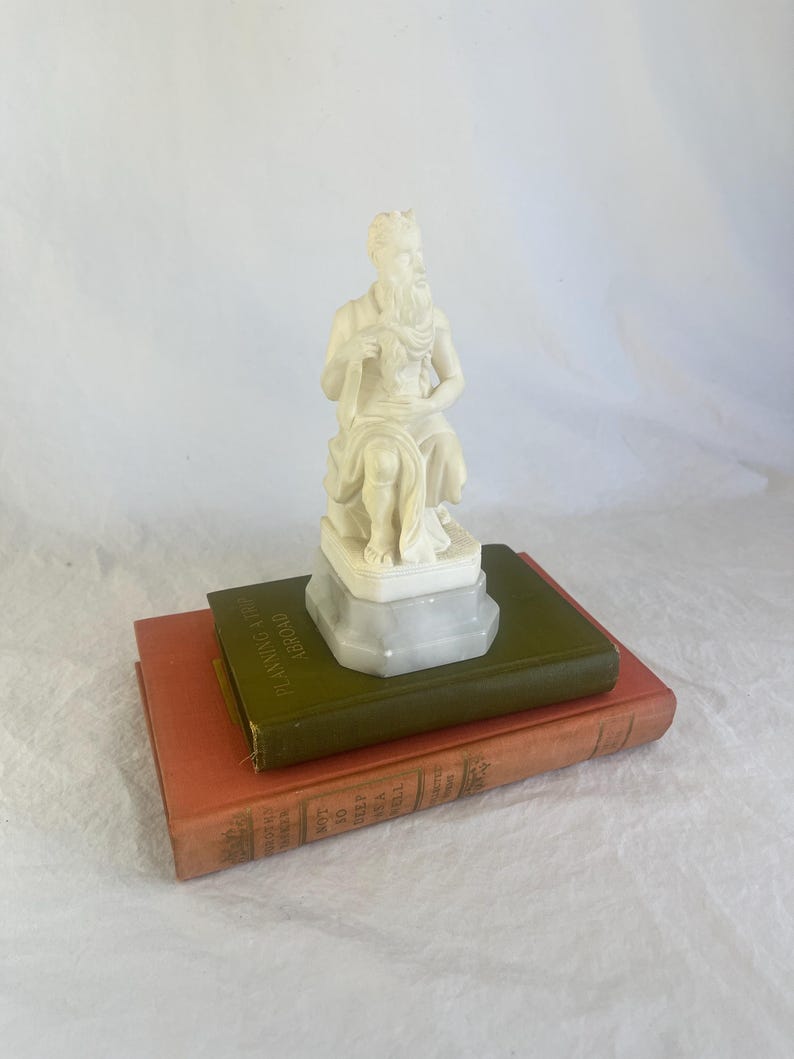 Vintage Replica Statue of Michelangelo’s Moses – Stone Carved With ...