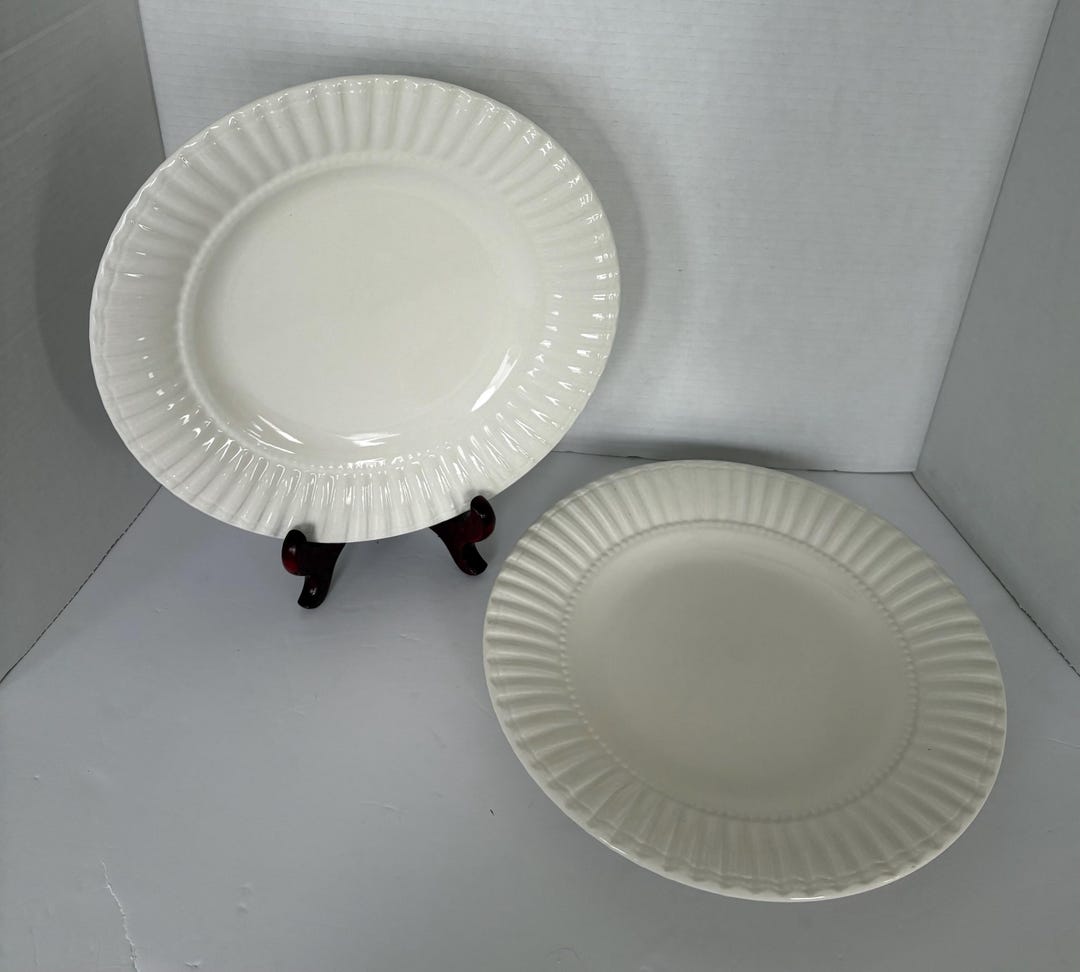Thompson Pottery Madison White 10 3/4” Dinner Plate Set of 2 ...
