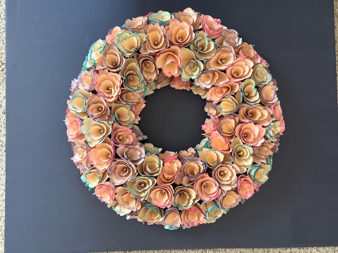 Pastel Colored Hanmade Paper Flower Wreath - Etsy