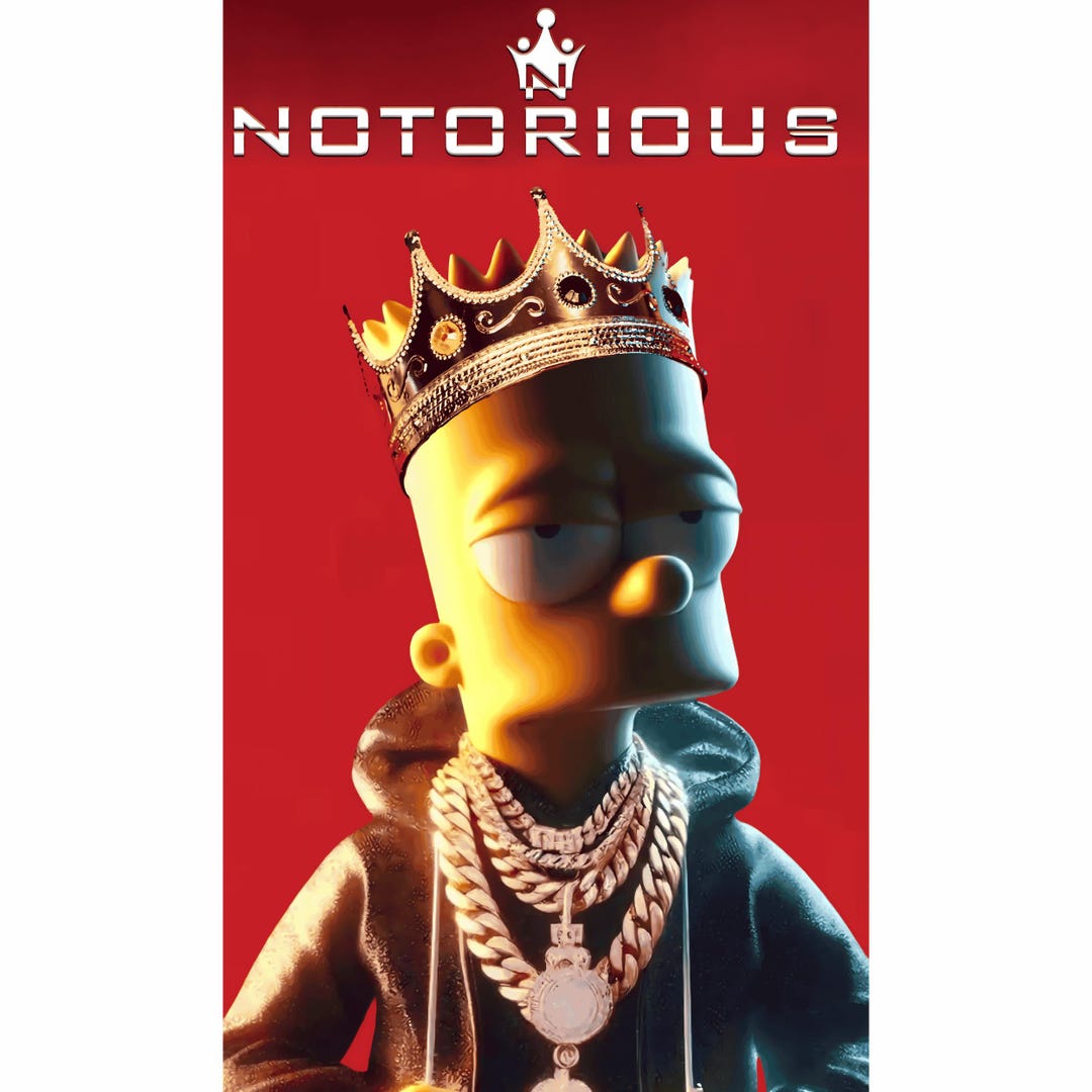 Notorious BART - 5000x5000 - Bart Simpson Meets Notorious BIG Crown ...