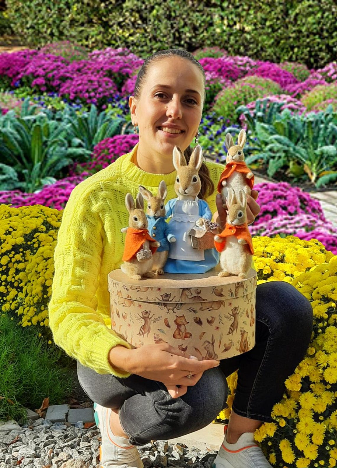 Needle Felted Peter Rabbit Family Sculpture, Customizable Wool Bunnies ...