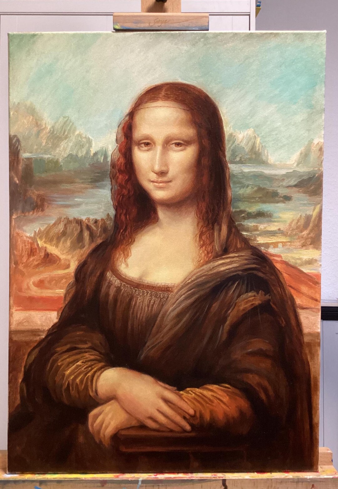 Mona Lisa Oil Painting Reproduction - Handmade Renaissance Art Canvas ...