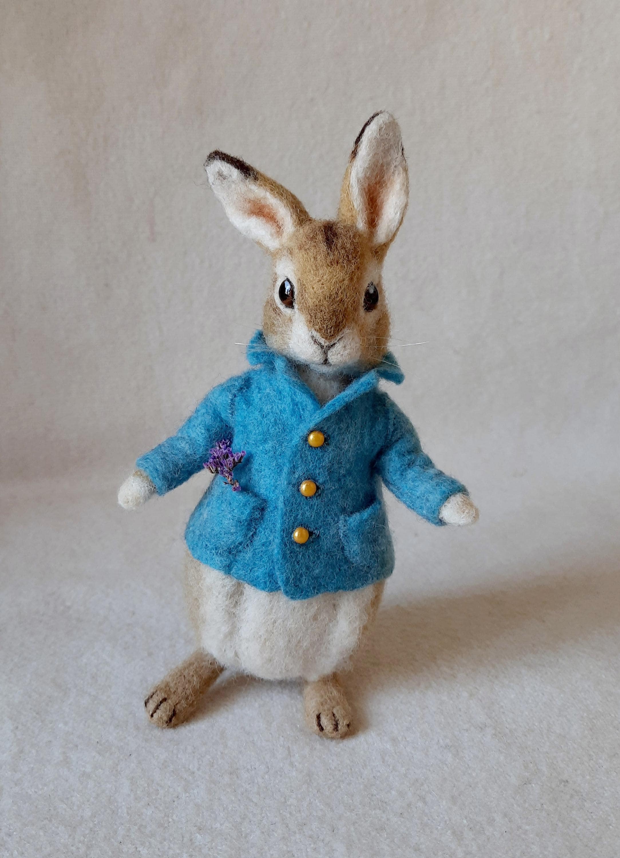 Peter Rabbit Wool Figurine Handmade Soft Sculpture Gift for Children ...