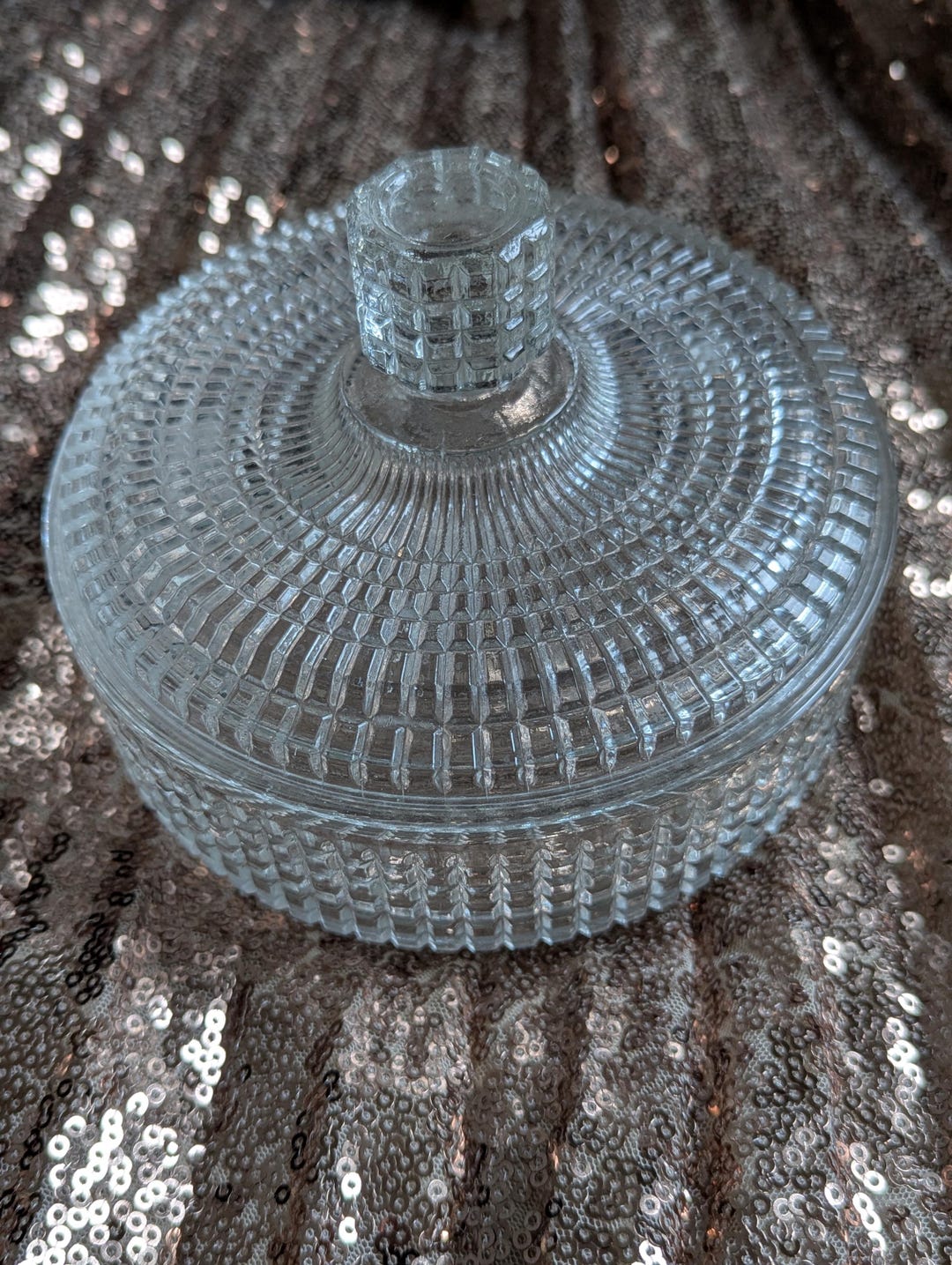 Vintage 1960s Powder Puff Diamond Cut Clear Glass by Avon - Etsy