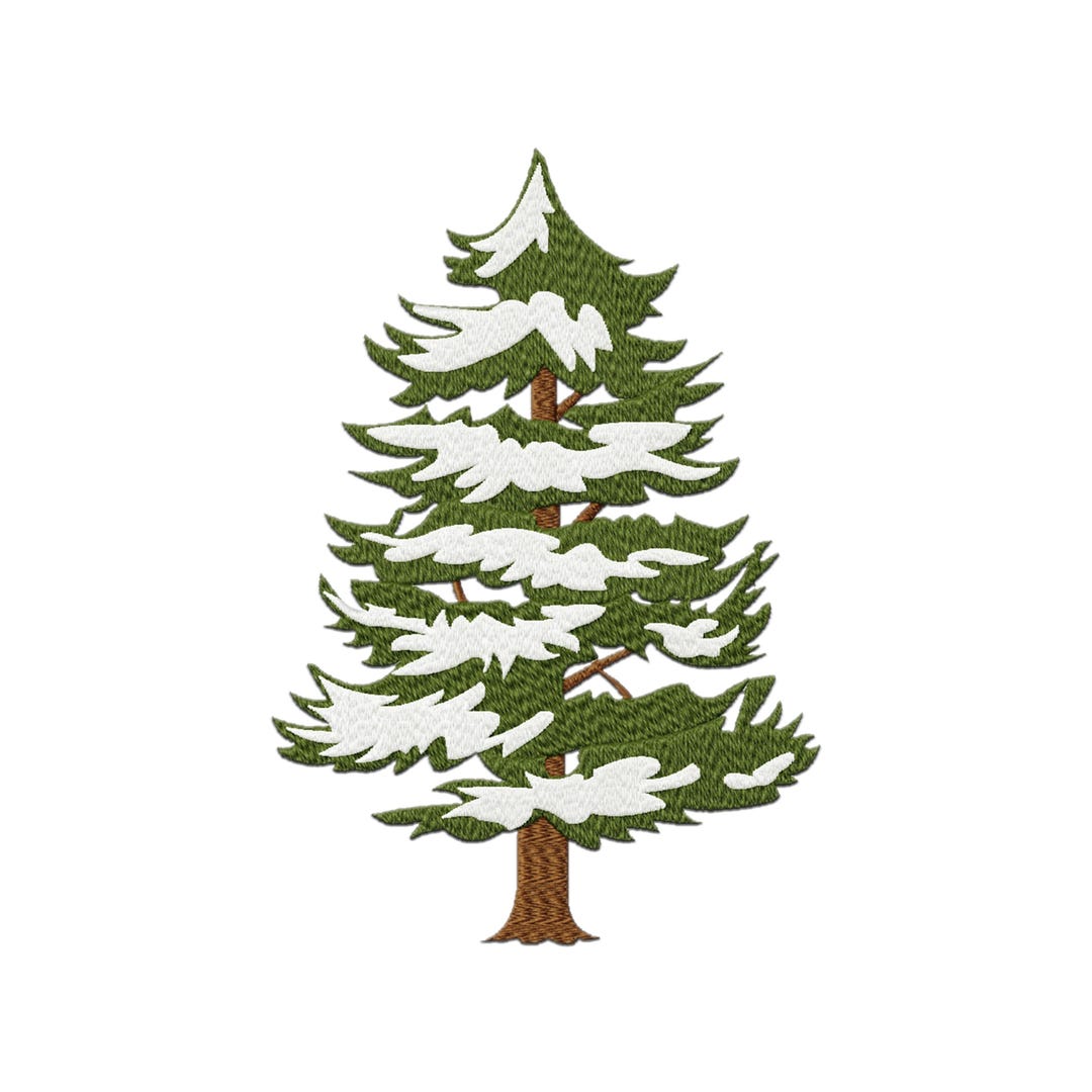 Snow-covered Pine Tree Embroidery Design – 7 Sizes, Instant Download - Etsy