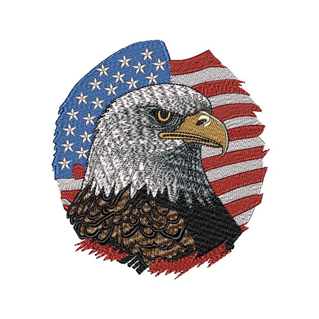 USA Eagle Flag Embroidery Design: Patriotic Machine Embroidery (instant ...