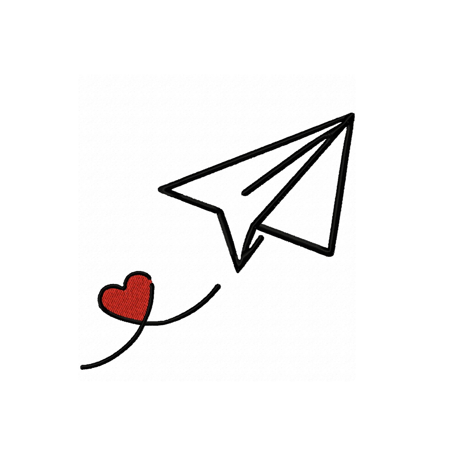 Paper Airplane With Heart Embroidery Design – 5 Sizes, Instant Download ...