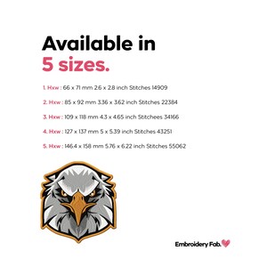 Eagle Head Embroidery Design – Animal Patch Files, 5 Sizes (instant ...
