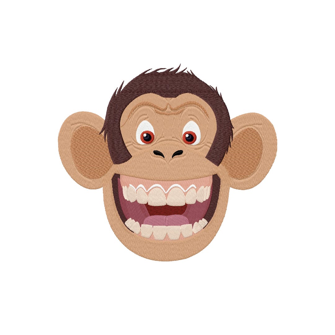 Funny Monkey Face Embroidery Design – 6 Sizes, Instant Download - Etsy