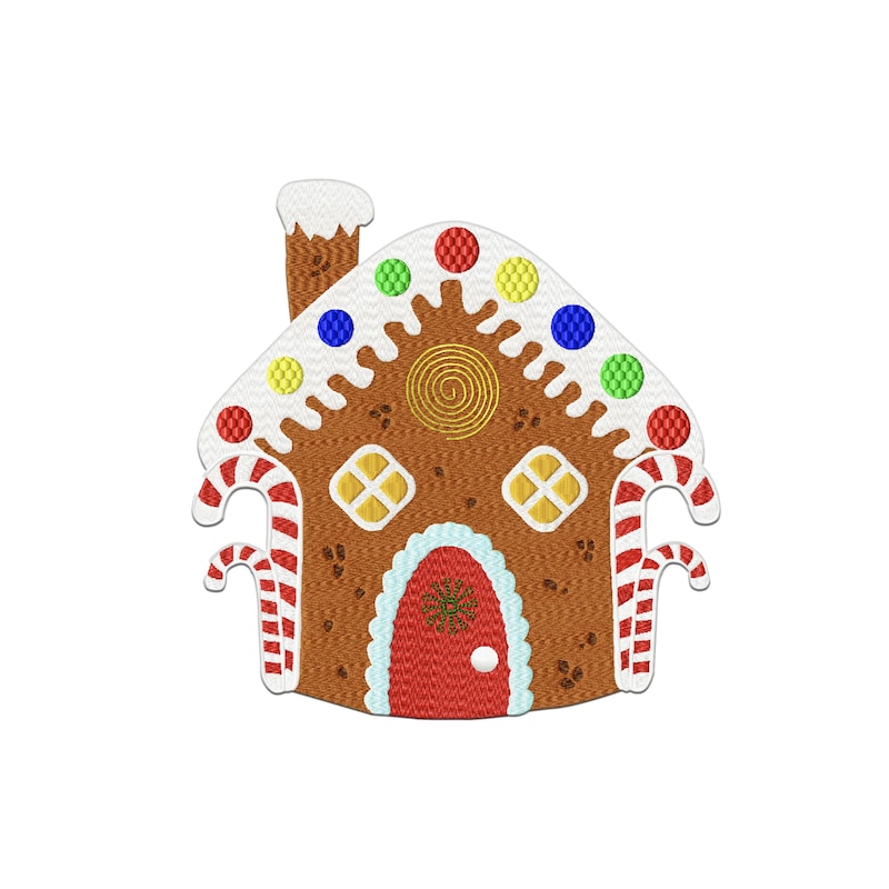 Gingerbread House Embroidery Design - Etsy