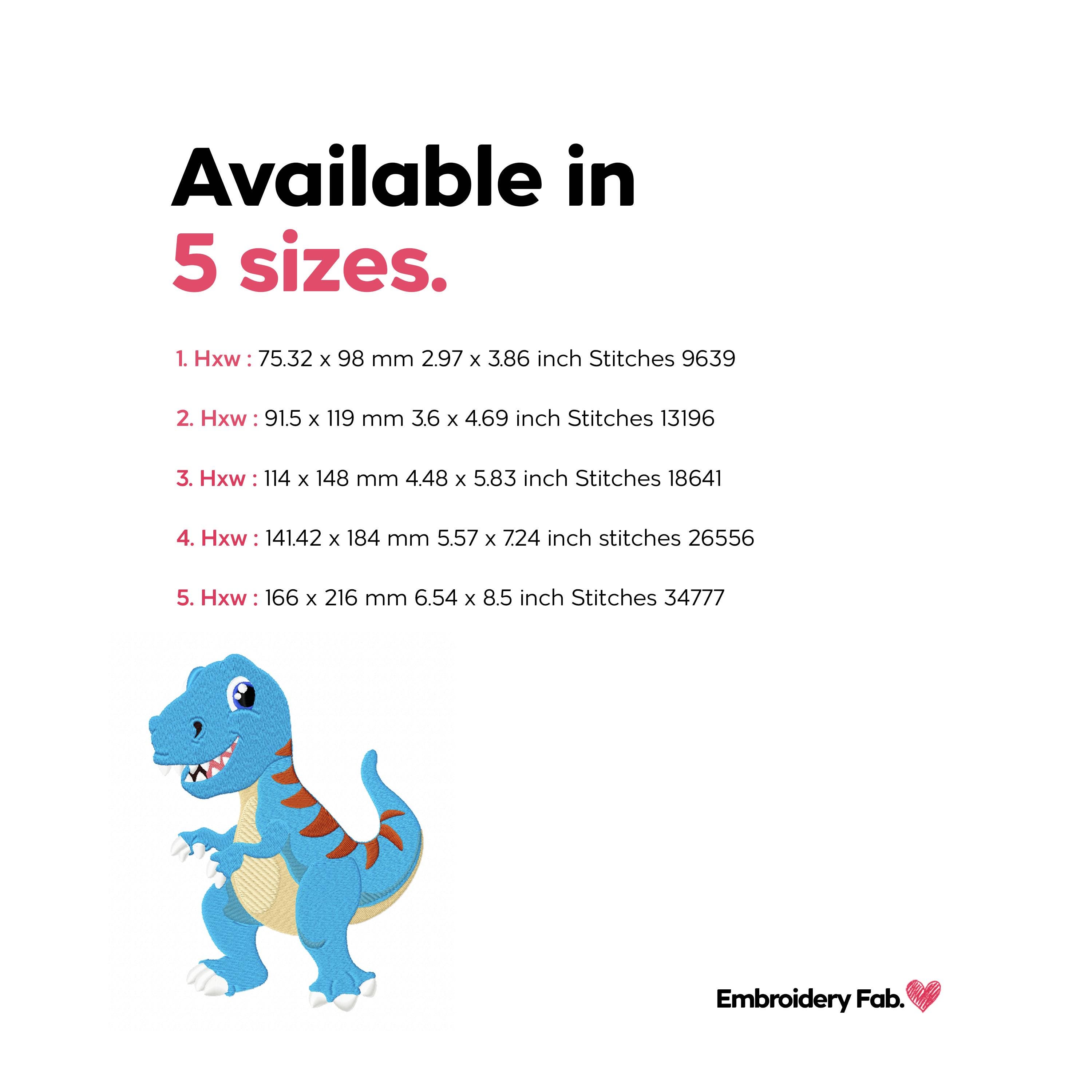 T-rex Machine Embroidery Designs – 5 Sizes, Instant Download - Etsy