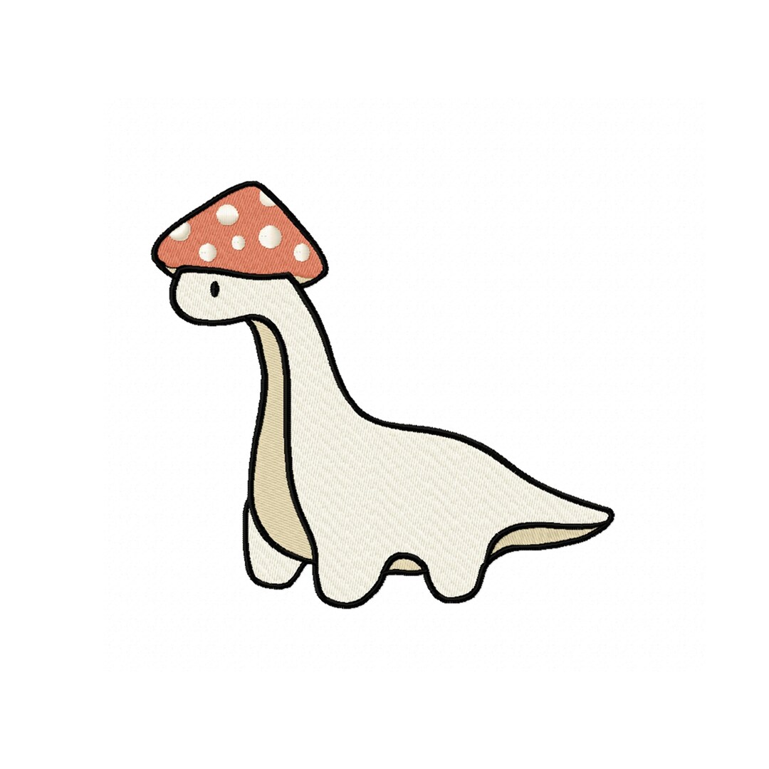 Dinosaur Mushroom Embroidery Design – T-rex Machine Stitch File ...