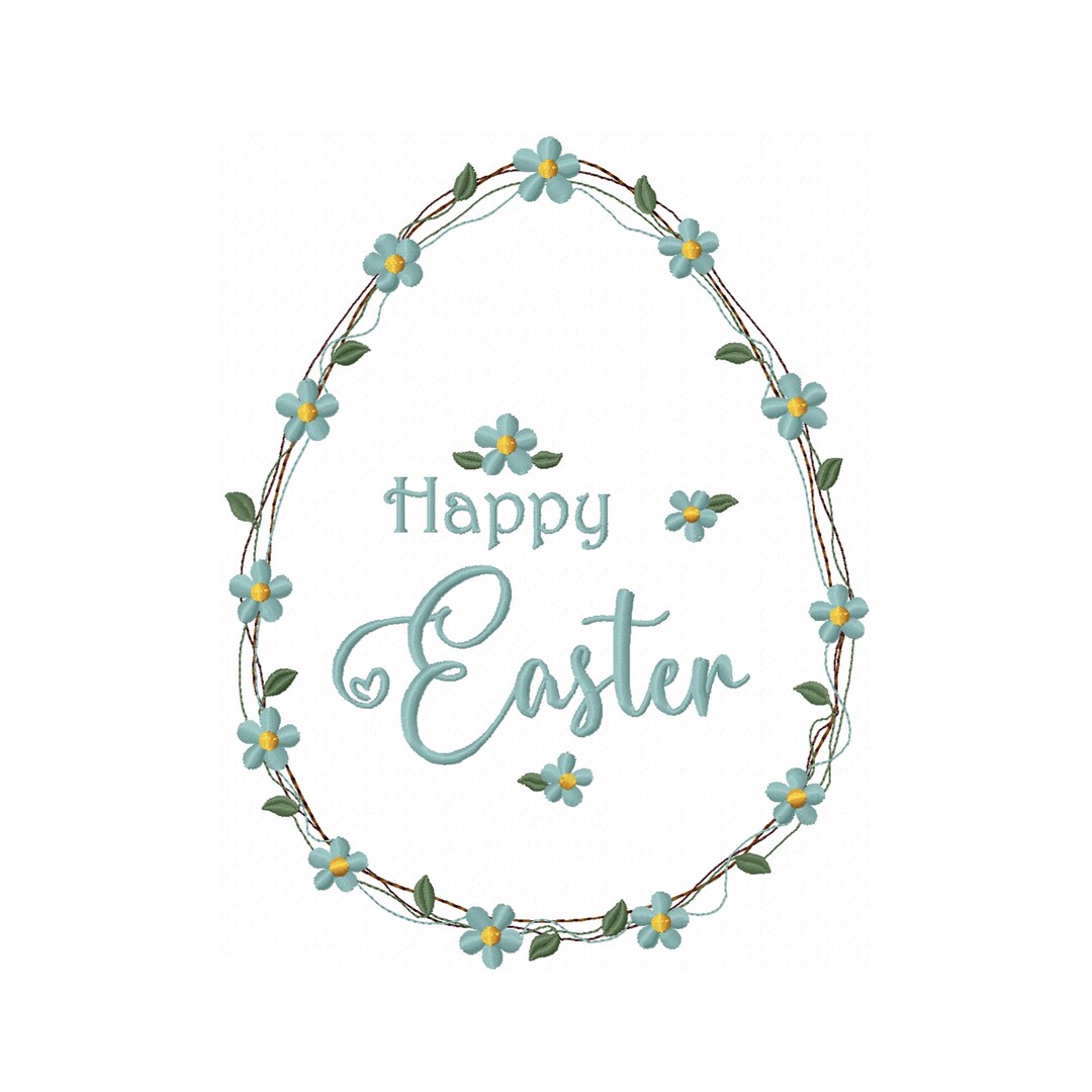 Floral Easter Egg Embroidery Designs. Happy Easter Machine Embroidery ...