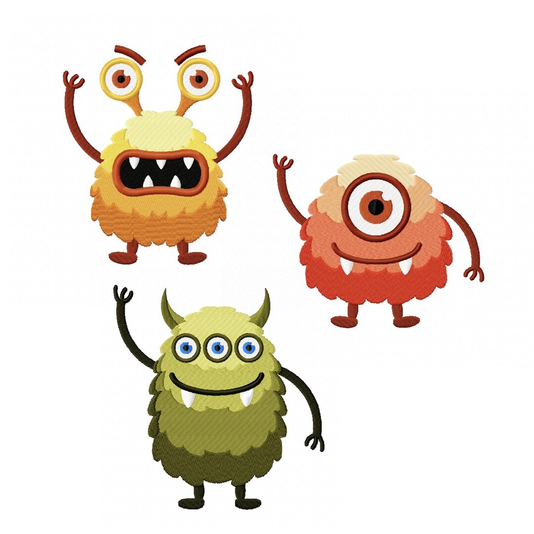 Cute Monster Embroidery Designs – Halloween Embroidery Design – Digital ...