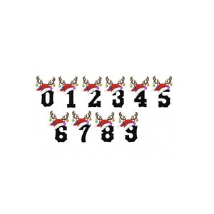 Christmas Reindeer Alphabet & Number Embroidery Design – 3 Sizes ...