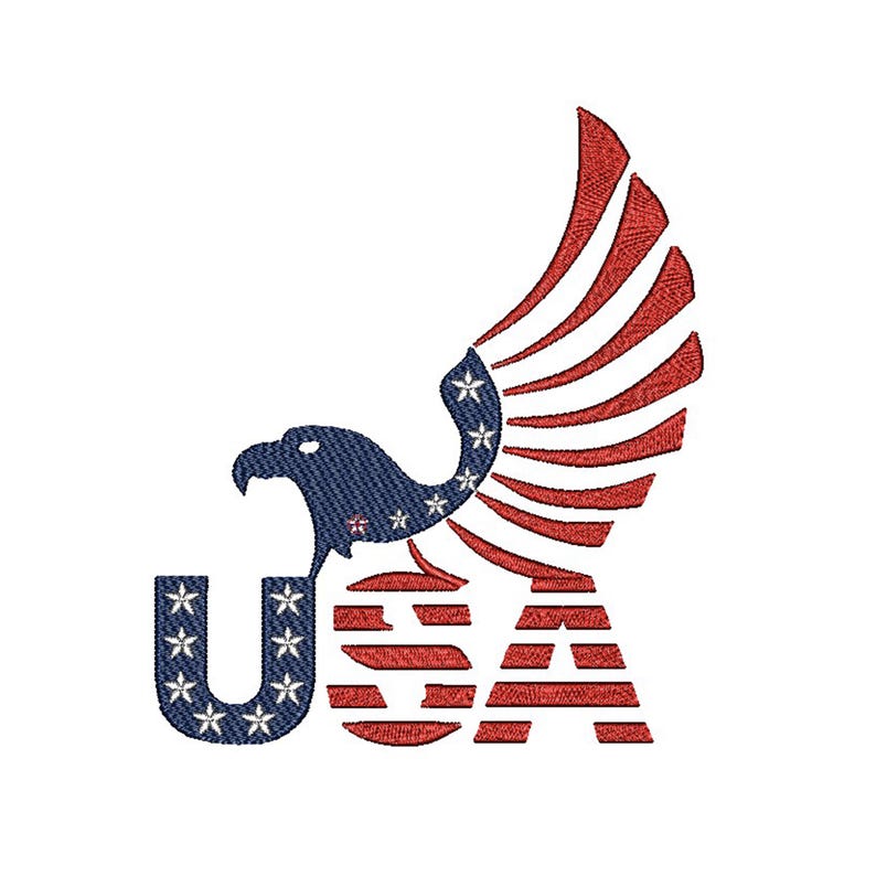 USA Eagle Flag Embroidery - 6 Sizes, Instant Download - Etsy